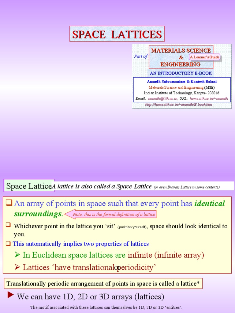 Lattice | PDF | Lattice (Group) | Crystal Structure