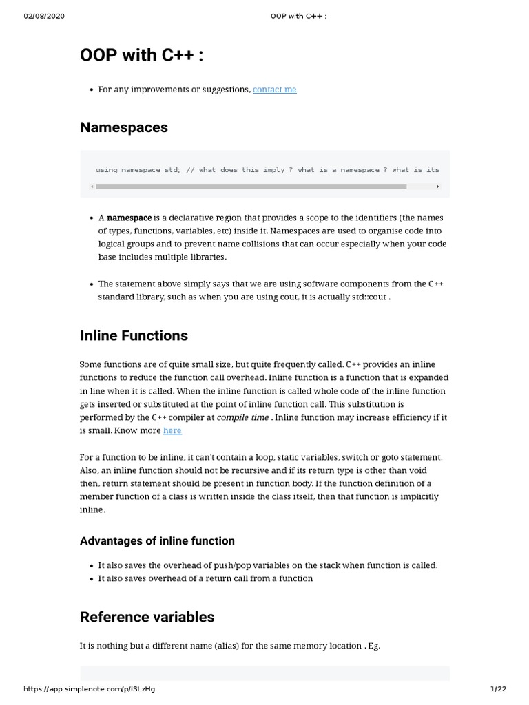 OOP With C++ | PDF | Class (Computer Programming) | Method (Computer ...