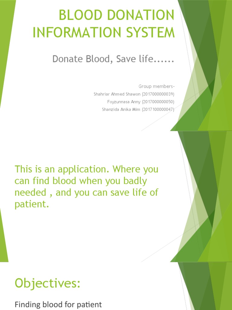 Blood Donation Information System: Donate Blood, Save Life..... | PDF