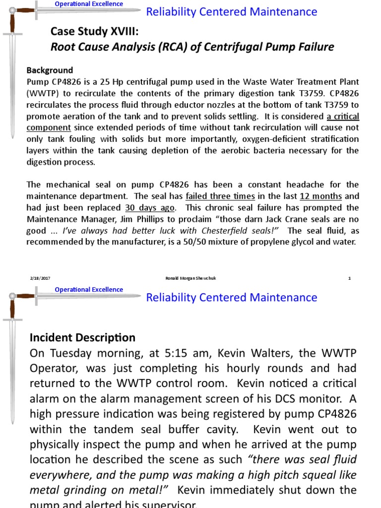 2-Case Study RCA of Centrifugal Pump Failure | PDF | Reliability ...