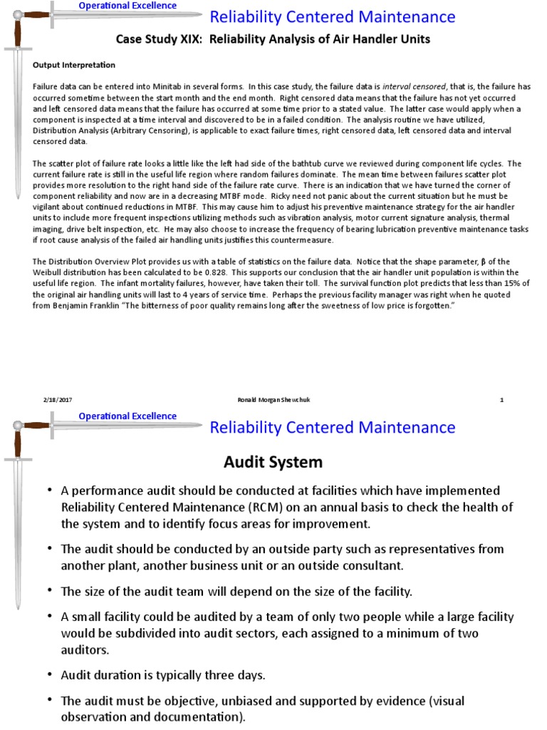 3a-Case Study XIX Reliability Analysis of Air Handler Units | PDF ...