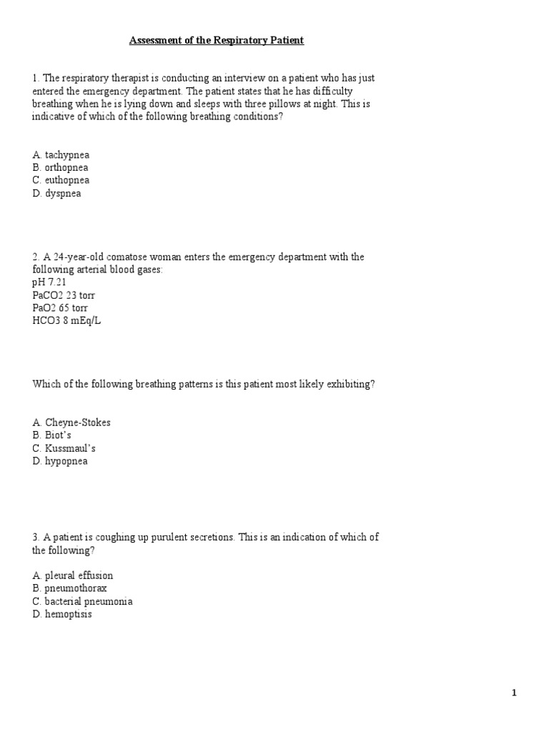 500 CRT Practice Questions | PDF | Hypoxia (Medical) | Respiratory System