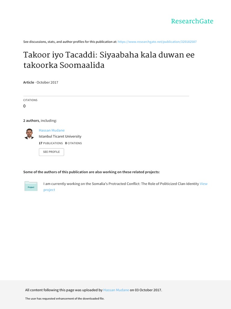 Takoor Iyo Tacaddi: Siyaabaha Kala Duwan Ee Takoorka Soomaalida | PDF ...