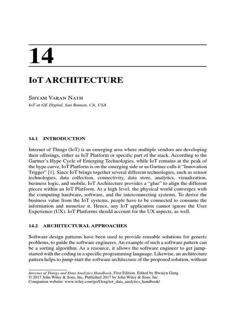 Cap 14 - IoT Architecture PDF | PDF | Internet Of Things | Gateway ...