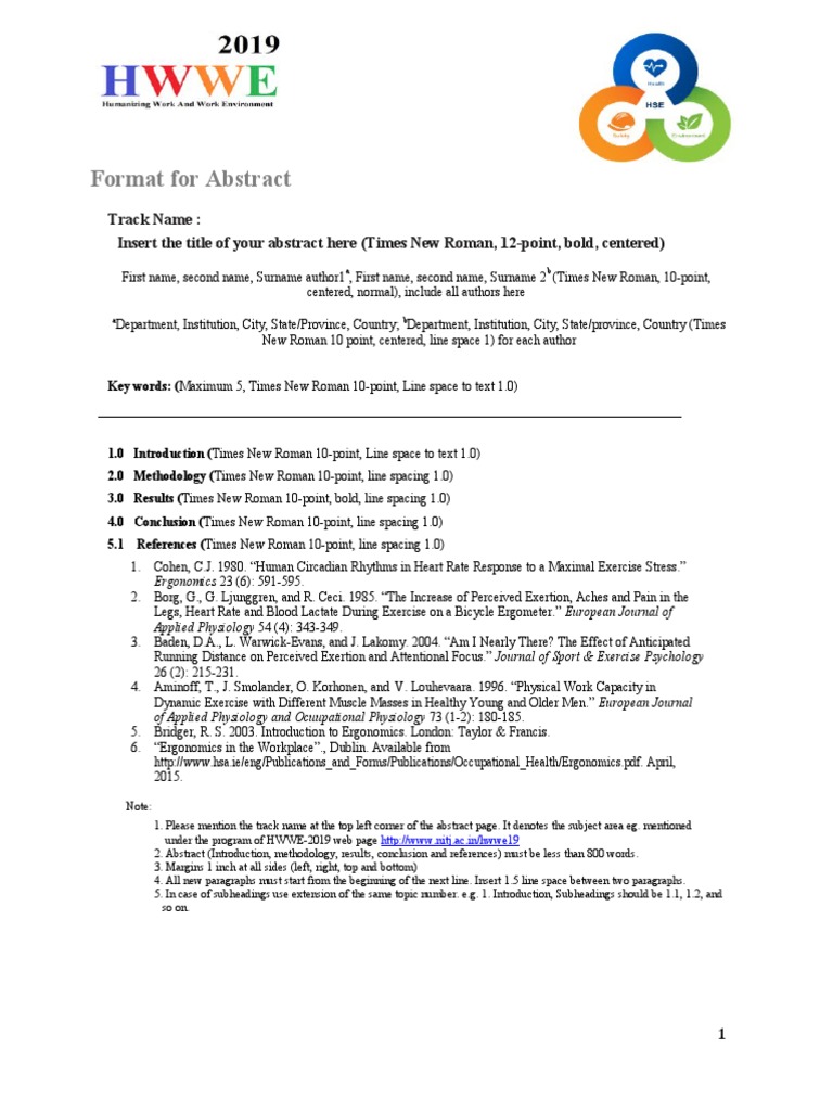 Abstract Formatting Guidelines | PDF | Physiology | Determinants Of Health