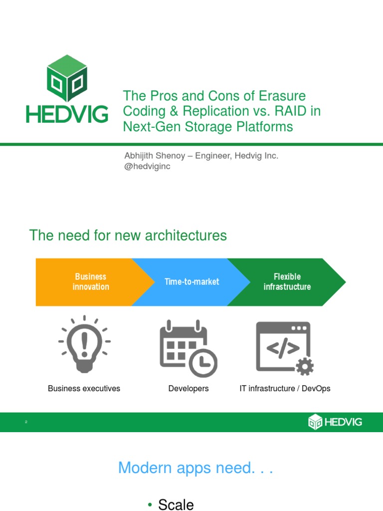 The Pros and Cons of Erasure Coding & Replication vs. RAID in Next-Gen Storage Platforms | PDF ...