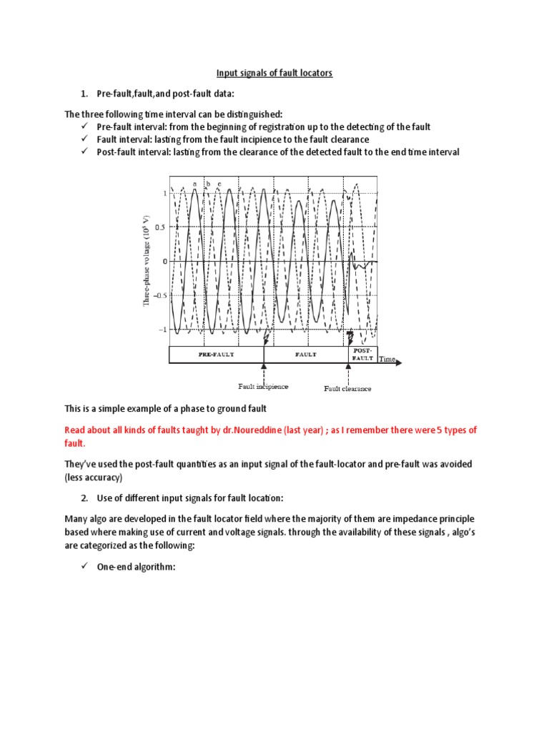 Input Signals of Fault Locators | PDF | Computers