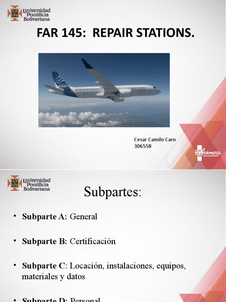 FAR 145: Estaciones de Reparación | PDF | Avión | Propulsión