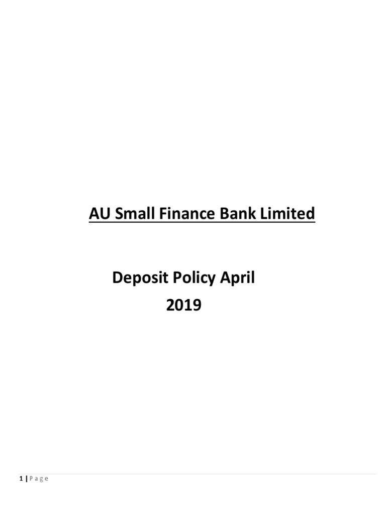 Deposit - Policy in English | Download Free PDF | Deposit Account | Banks