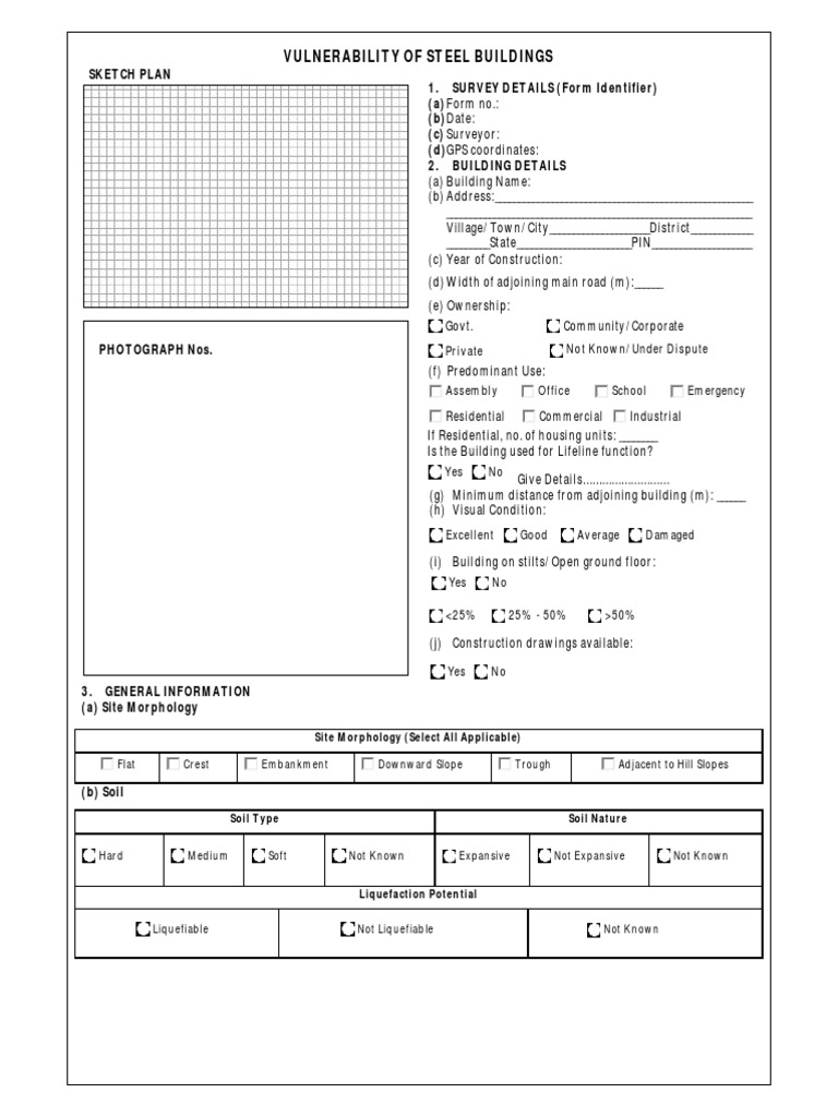 10b Steel - Survey - Form | PDF | Framing (Construction) | Roof