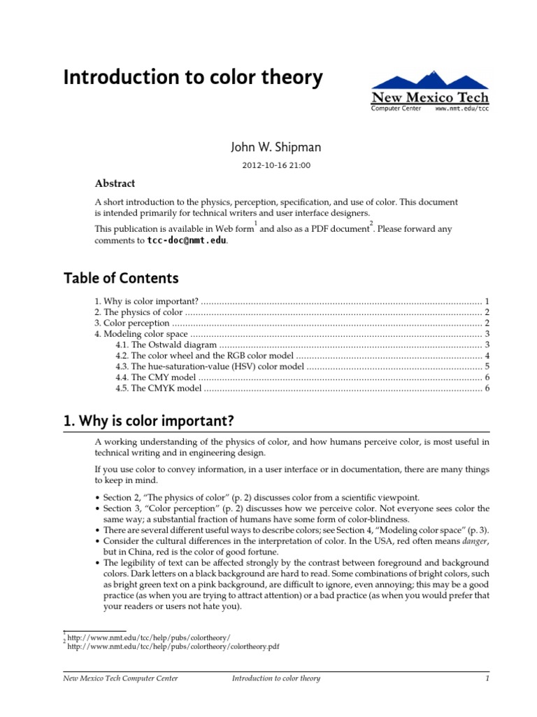 Intro To Color Theory PDF | PDF | Color | Cyan