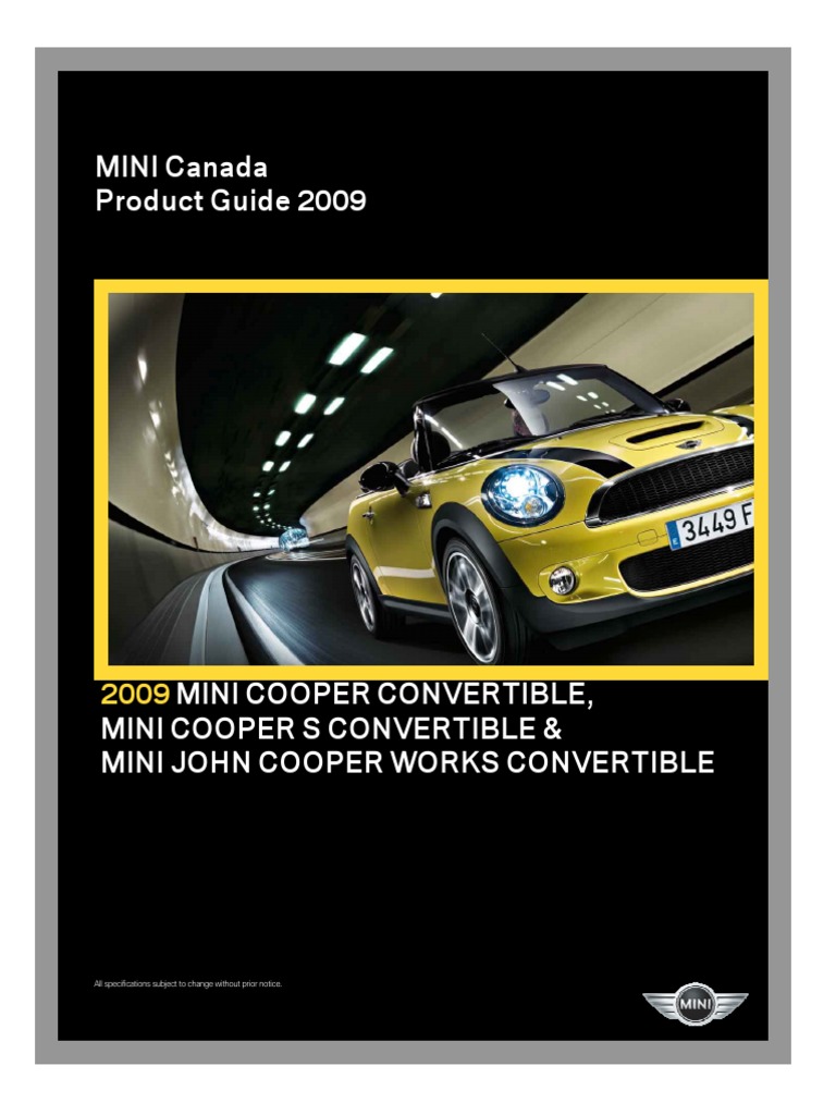 MINI Canada Product Guide 2009: An overview of the technical ...