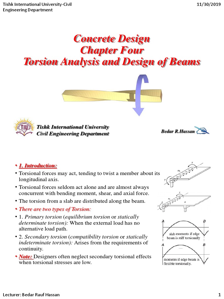 Torsion Design in Concrete Beams | PDF | Beam (Structure) | Stress ...