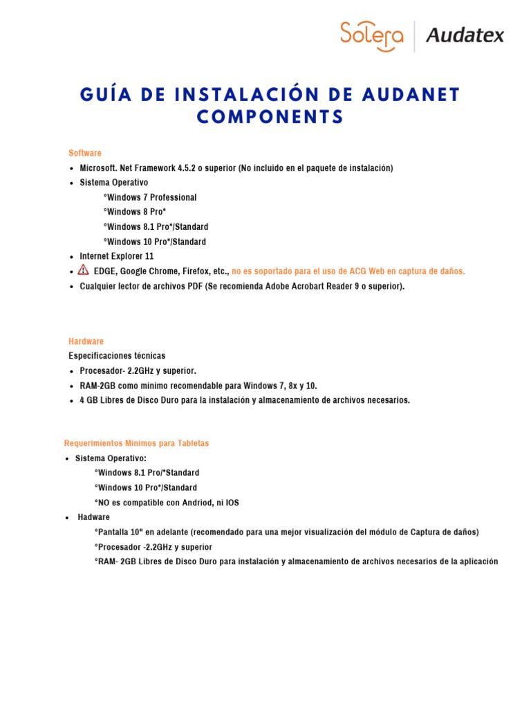 Guía de Instalación de Audanet Components | PDF | explorador de ...