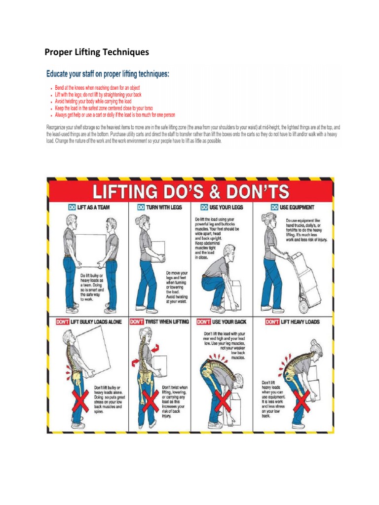 Safe Lifting Guide for Workers | PDF