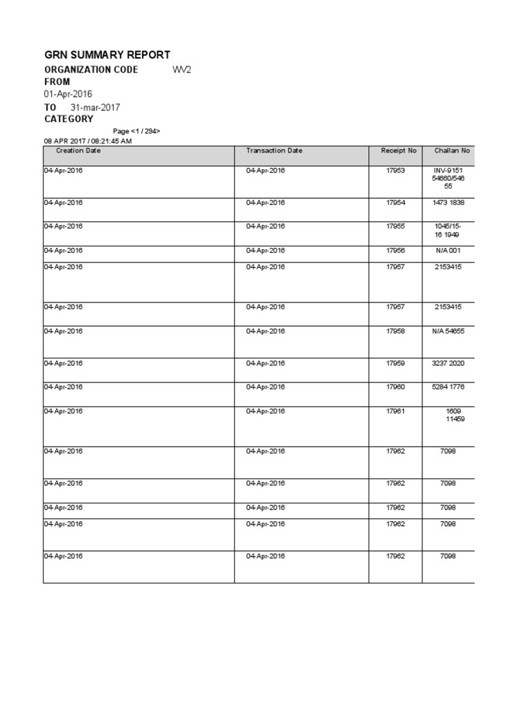GRN Report From 01-04-2016 To 31-03-2017 | PDF | Components | Equipment