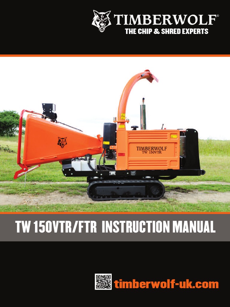 Timberwolf TW 150VTR Wood Chipper Instruction Manual | PDF | Bearing ...