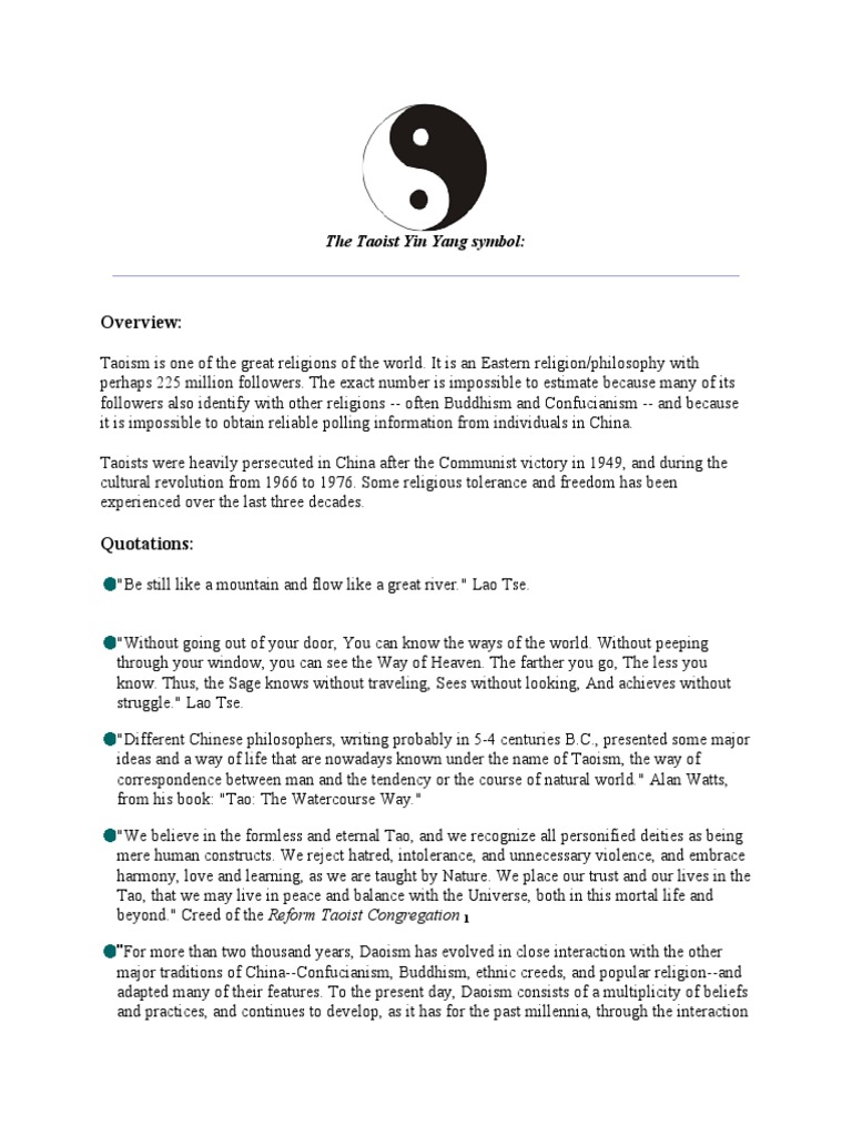The Taoist Yin Yang Symbol | PDF | Laozi | Chinese Literature