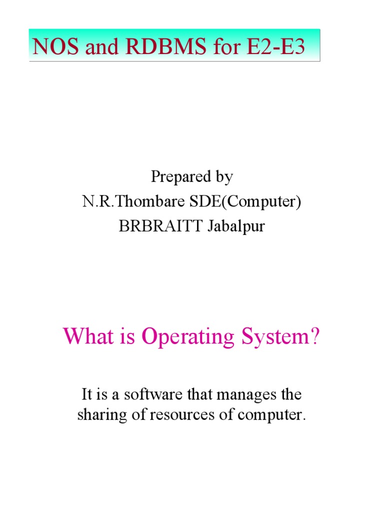 NOS and RDBMS For E2-E3 | PDF | Relational Database | Databases