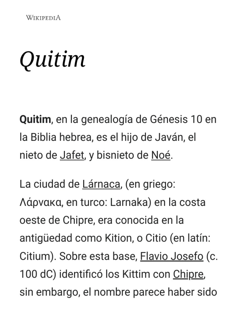 Quitim - Wikipedia, La Enciclopedia Libre PDF | PDF | Historia | Libros ...
