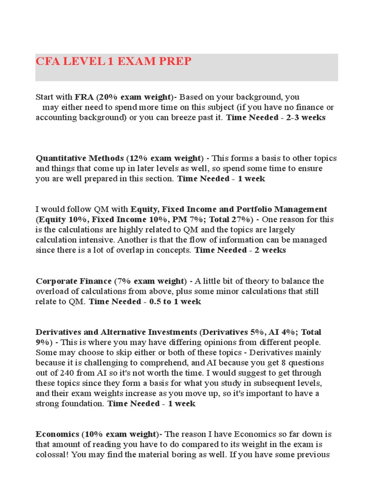 Cfa Level 1 Exam Prep | PDF | Test (Assessment) | Economies