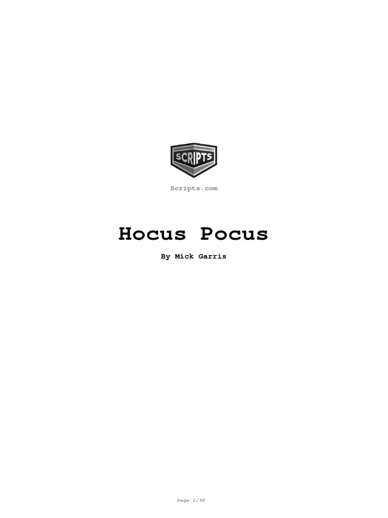 Hocus Pocus | PDF | Trick Or Treating