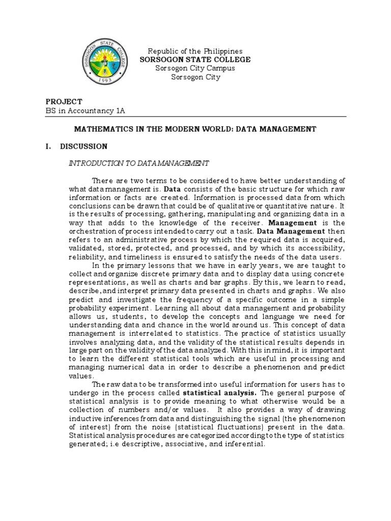 Mathematics in The Modern World | PDF | Normal Distribution ...