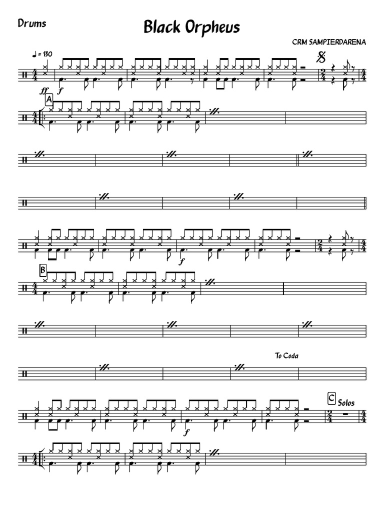 Black Orpheus: Drums | PDF | Musical Instruments | Classical Music