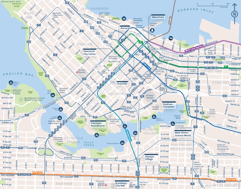 Downtown Vancouver - Transit Map