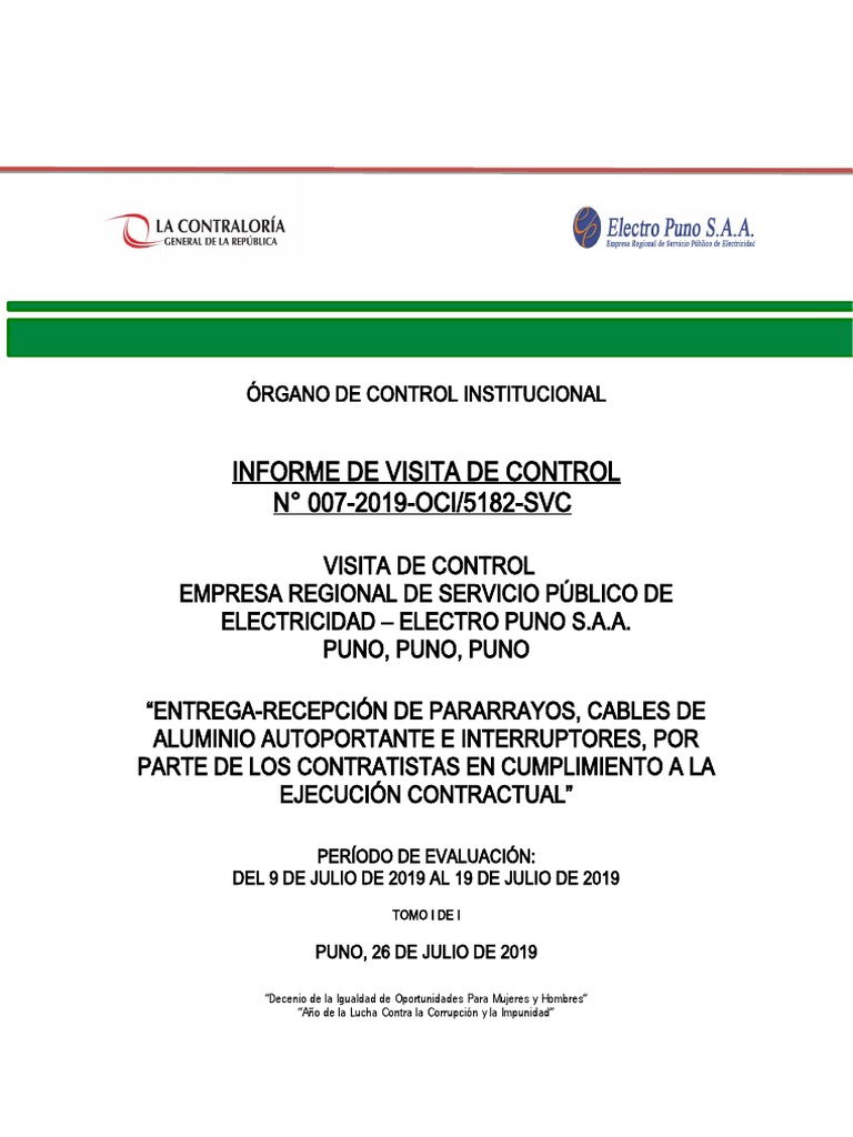 Informe de Visita de Control Pararrayos | PDF | Energía y recursos | Naturaleza