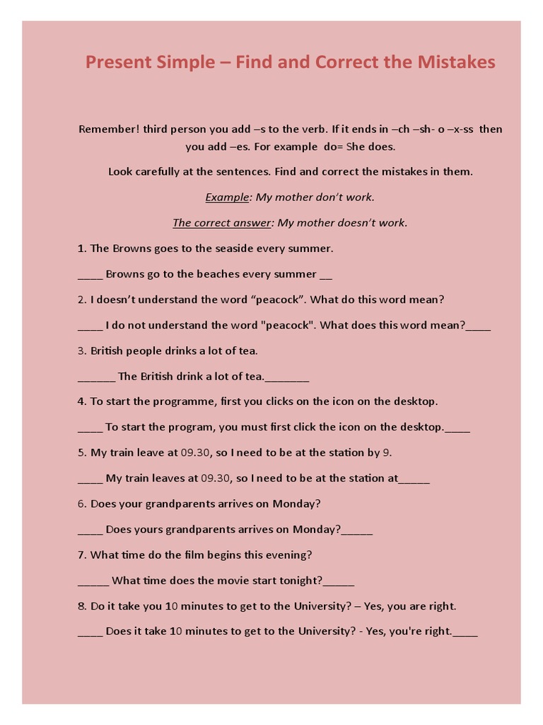 Correcting Verb Conjugation Errors: A Practice Exercise in Using ...