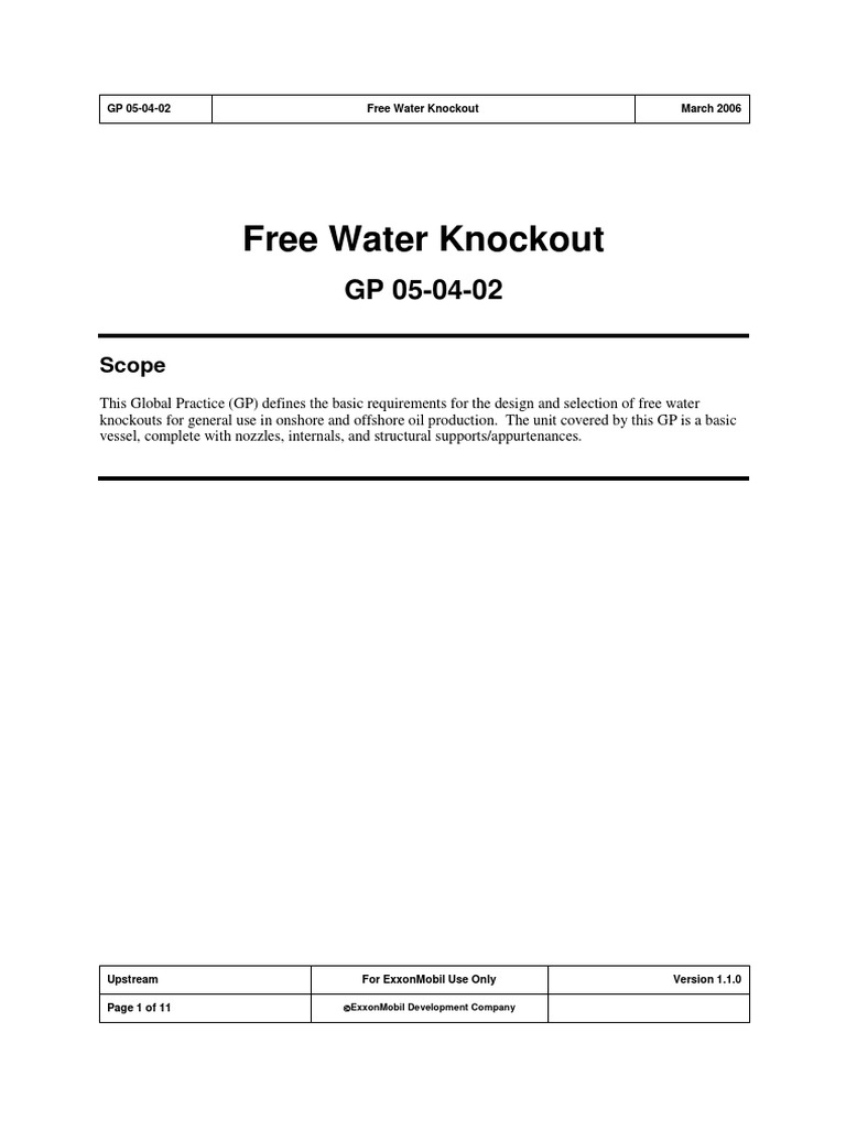 GP050402 - Free Water Knockout Drum PDF | PDF | Valve | Pipe (Fluid ...