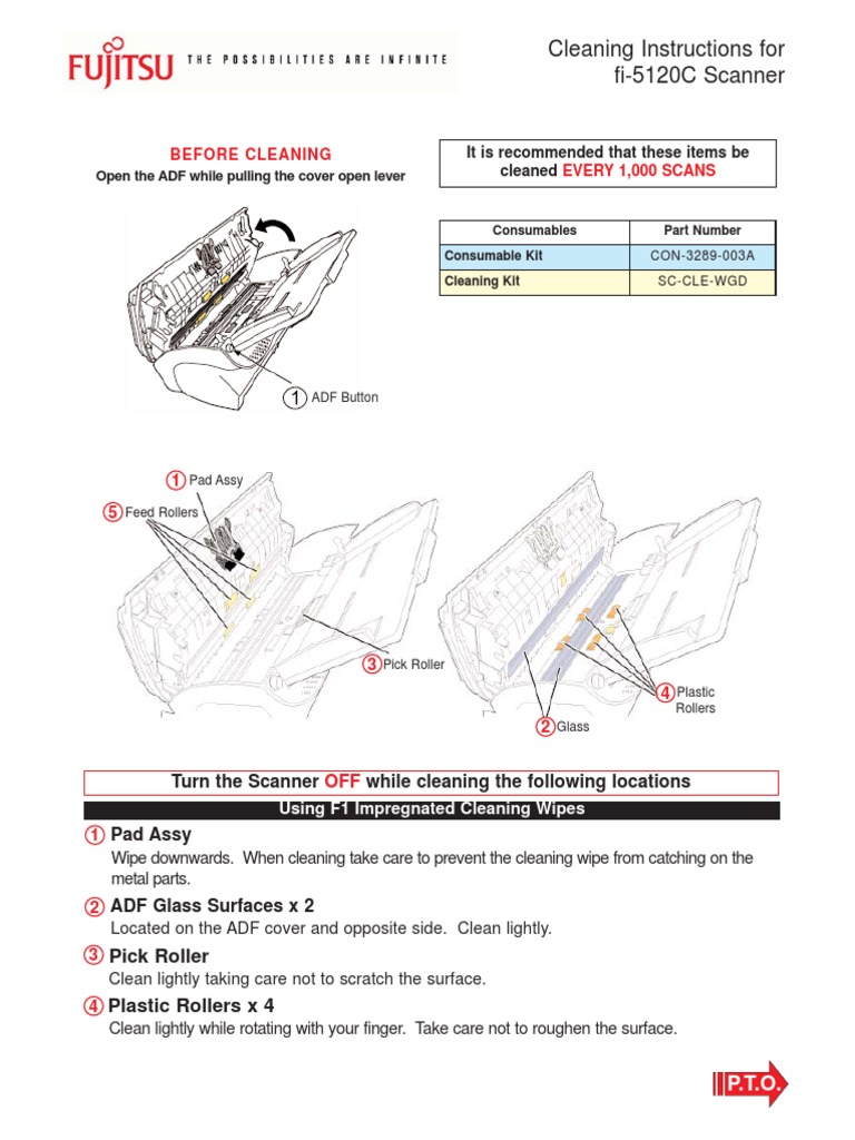 Cleaning Guide for Fujitsu 5120C Scanner | PDF | Image Scanner ...