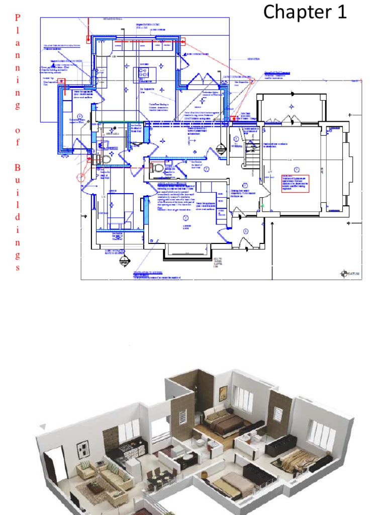 Chapter 1 Building Planning and Drawing | PDF | Building | Door