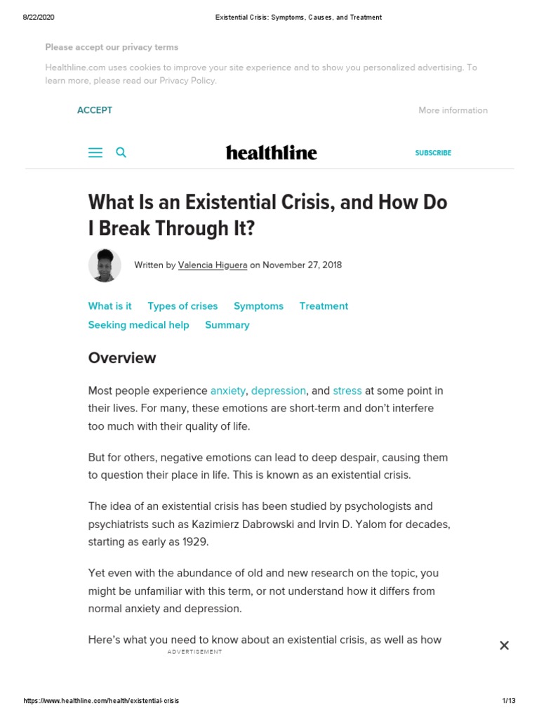 Existential Crisis - Symptoms, Causes, and Treatment | PDF | Solitude ...