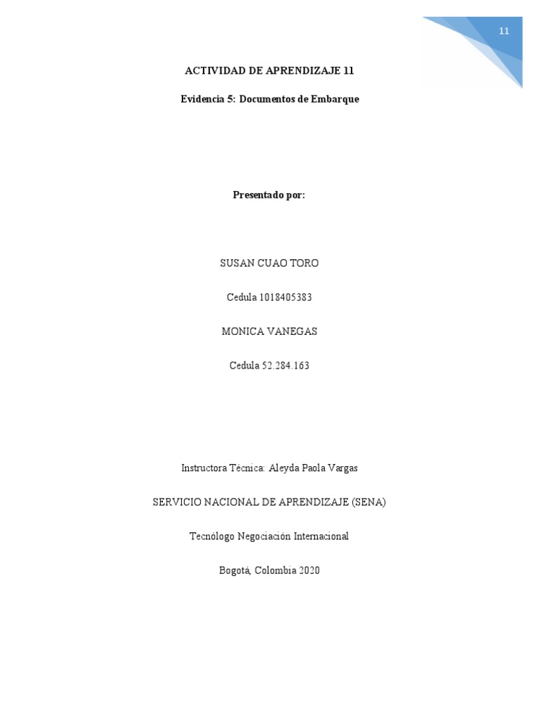 AA11 Evidencia 5 Documentos de Embarque | PDF | Exportaciones | México