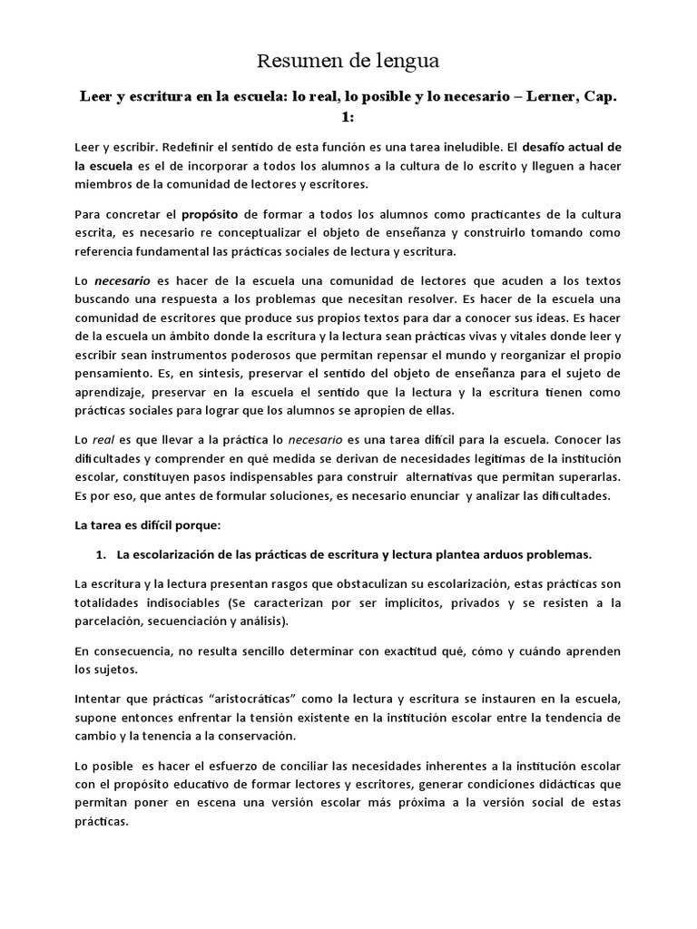 Resumen de Lengua | PDF | Escritura | Información