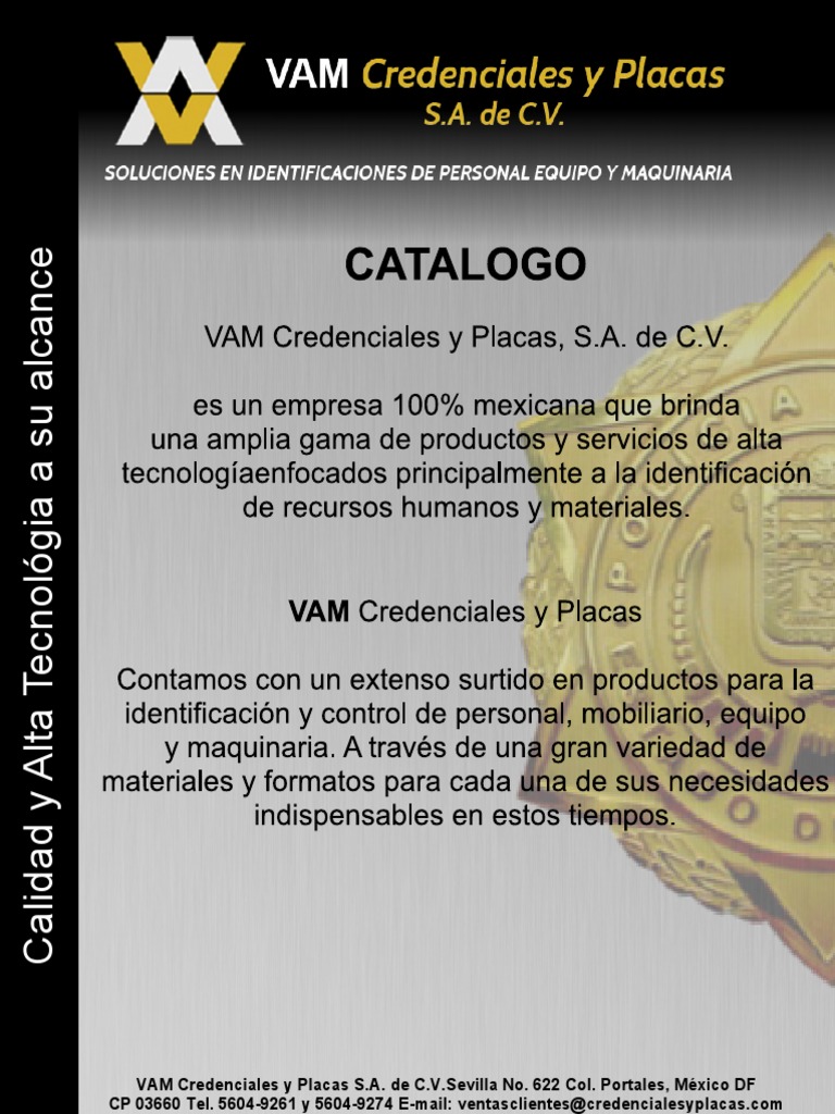 Productos Personalizados de Identificación | PDF | Bronce | Fundición
