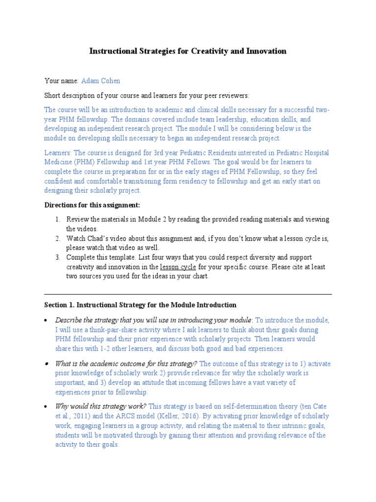 Assignment 2 - Creativity and Innovation Chart - Ac | Download Free PDF ...