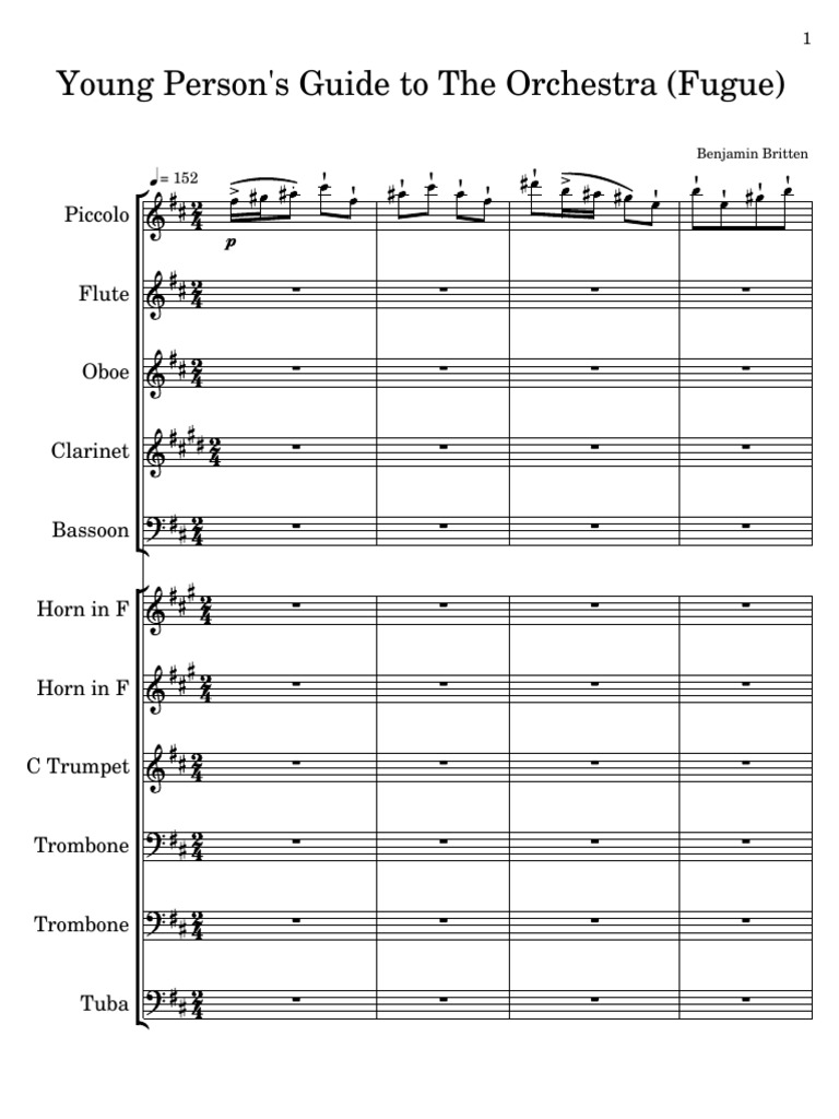 Young Person's Guide To The Orchestra (Fugue) PDF | PDF
