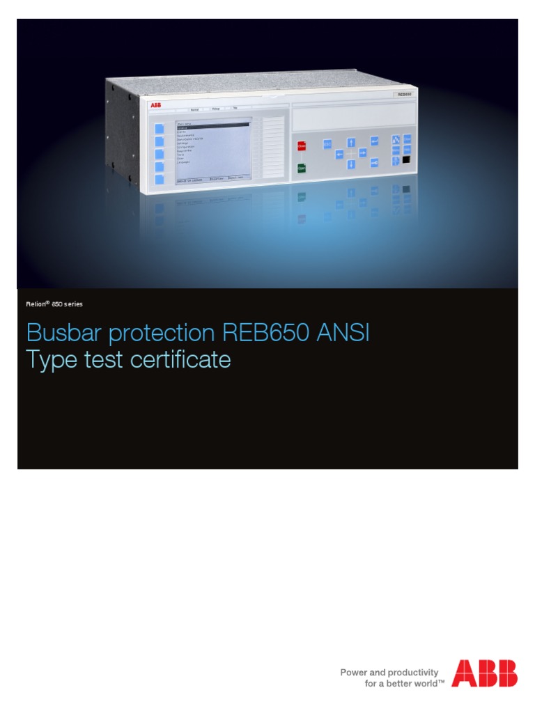 Busbar Protection REB650 ANSI: Type Test Certificate | PDF | Hertz ...