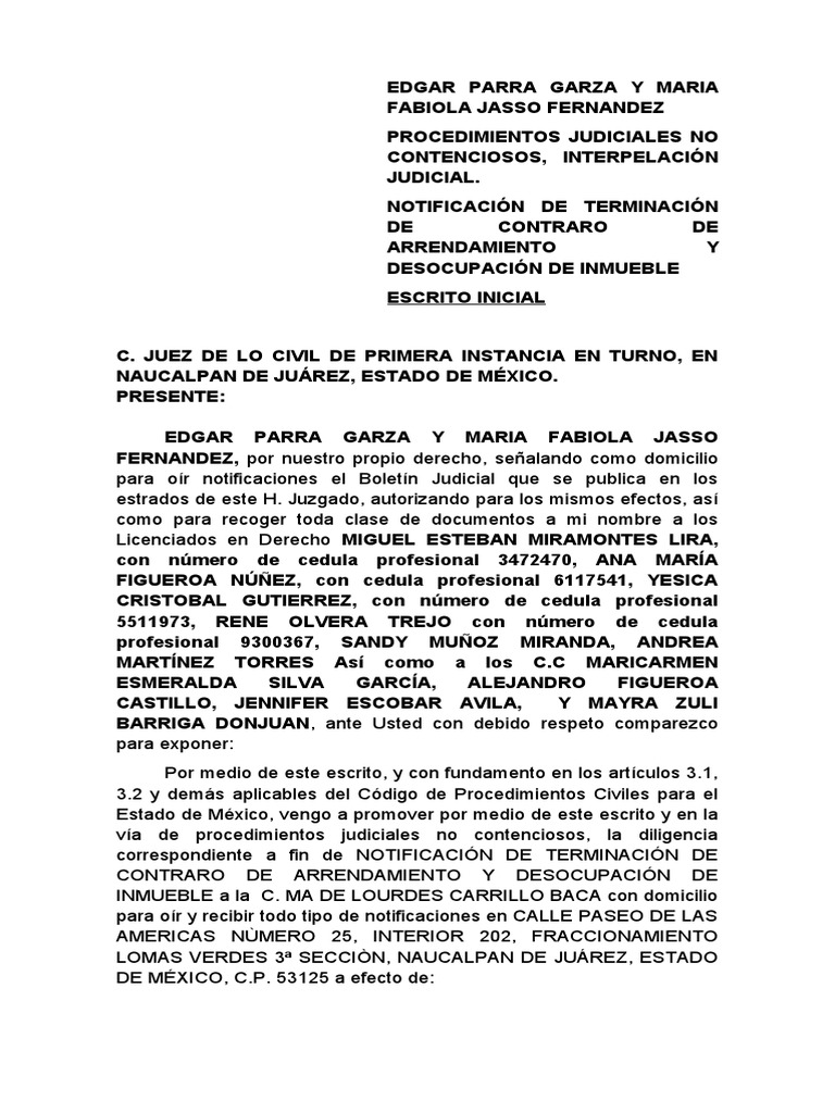 Requerimiento Judicial de Pago Escrito Inicial | PDF | Alquiler | Economias Requerimiento Judicial de Pago Escrito Inicial | PDF | Alquiler | Economias