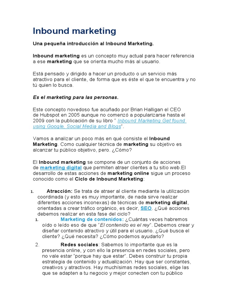 Inbound Marketing | PDF | Marketing | Informática