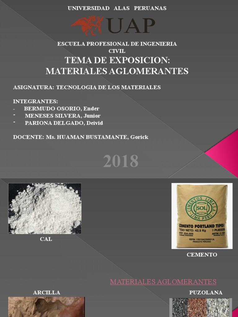 Materiales Aglomerantes | PDF | Cemento | Materiales