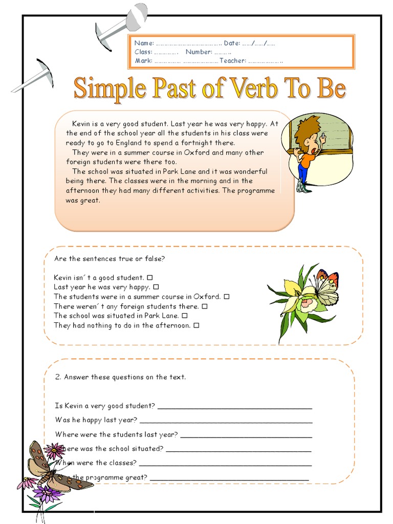 Verb To Be Test | PDF