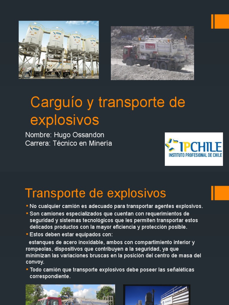 Carguío y Transporte de Explosivos - Hugo Ossandon | PDF
