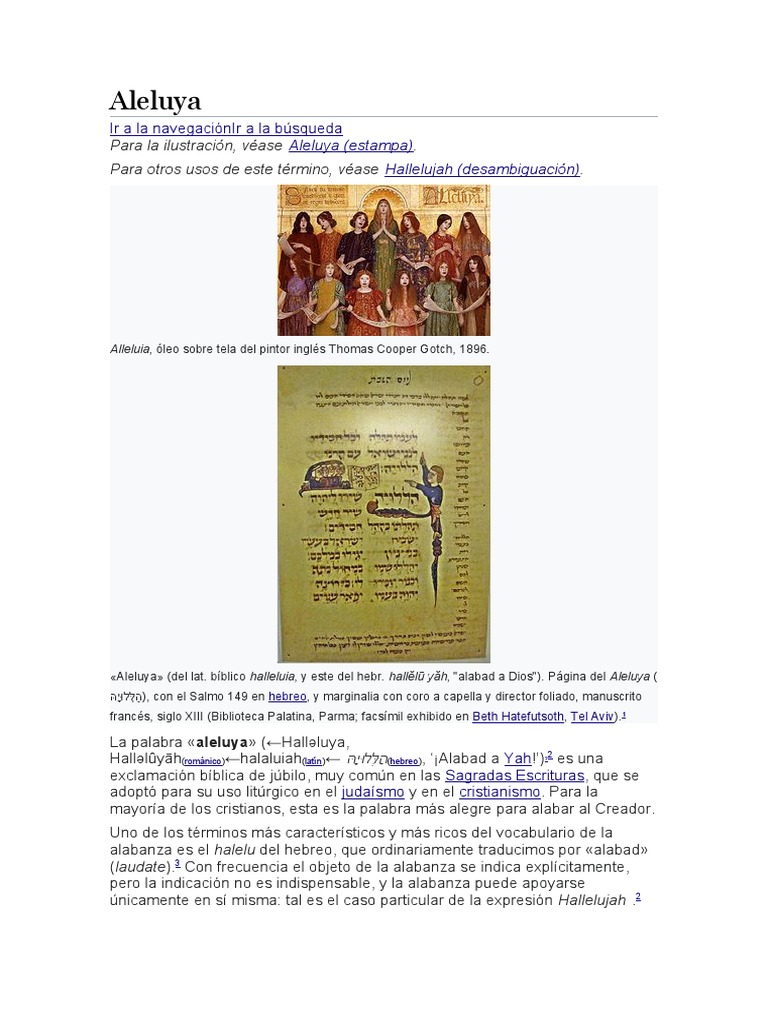Significado y usos de "Aleluya" | PDF | Musica Religiosa | Adoración ...