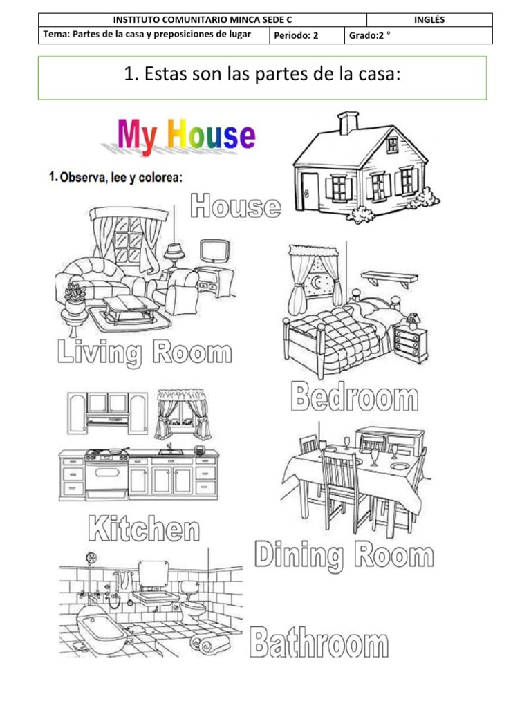 ESL My House and IN-ON-UNDER | PDF