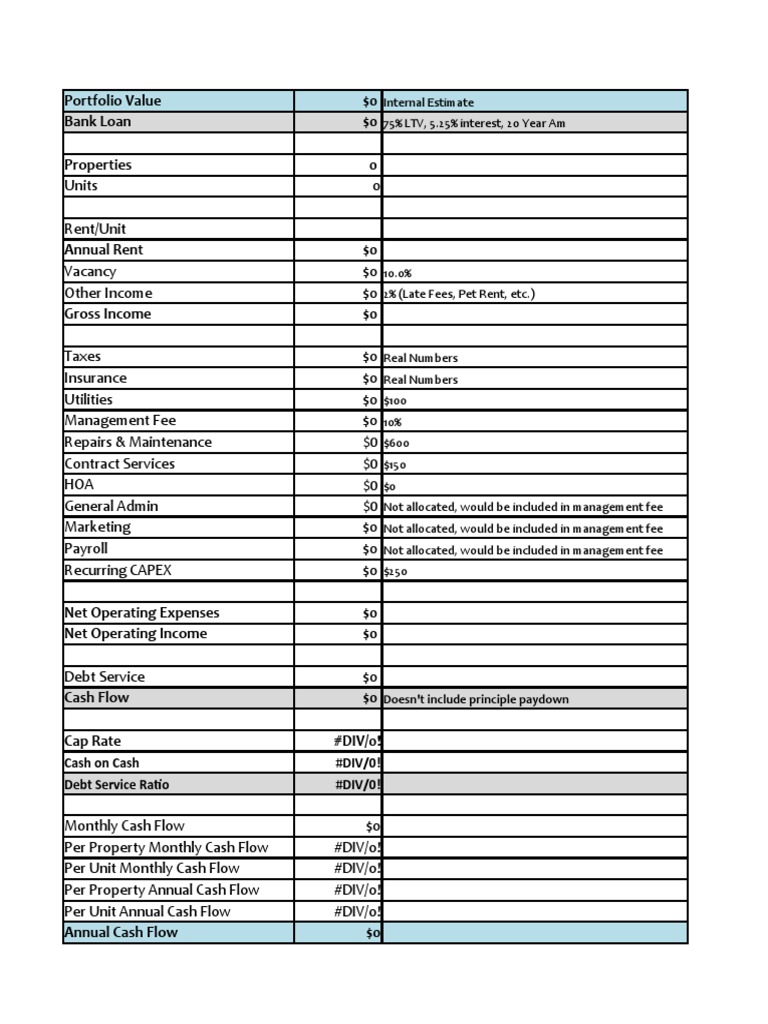 Portfolio Proforma Template | PDF