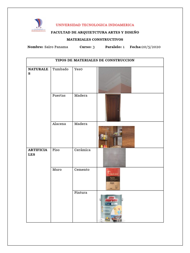 Tipos de Materiales de Construcción | PDF | Tecnología